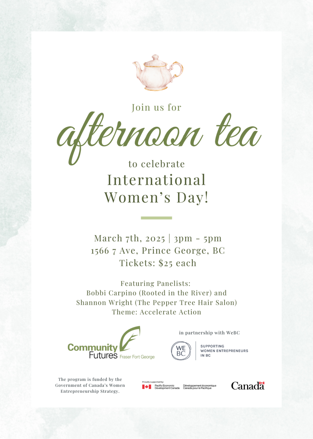 International Women's Day Afternoon Tea | Prince George - WeBC